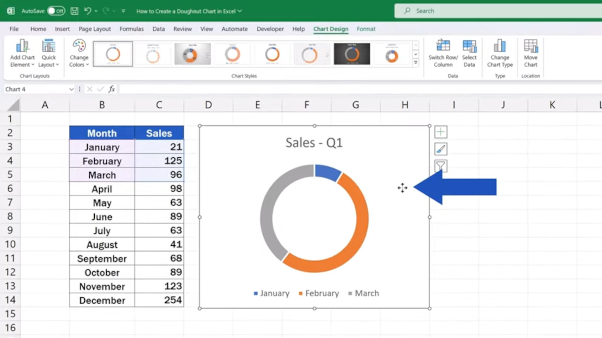 How To Create A Doughnut Chart In Excel Quick And Easy Easyclick Academyeasyclick Academy
