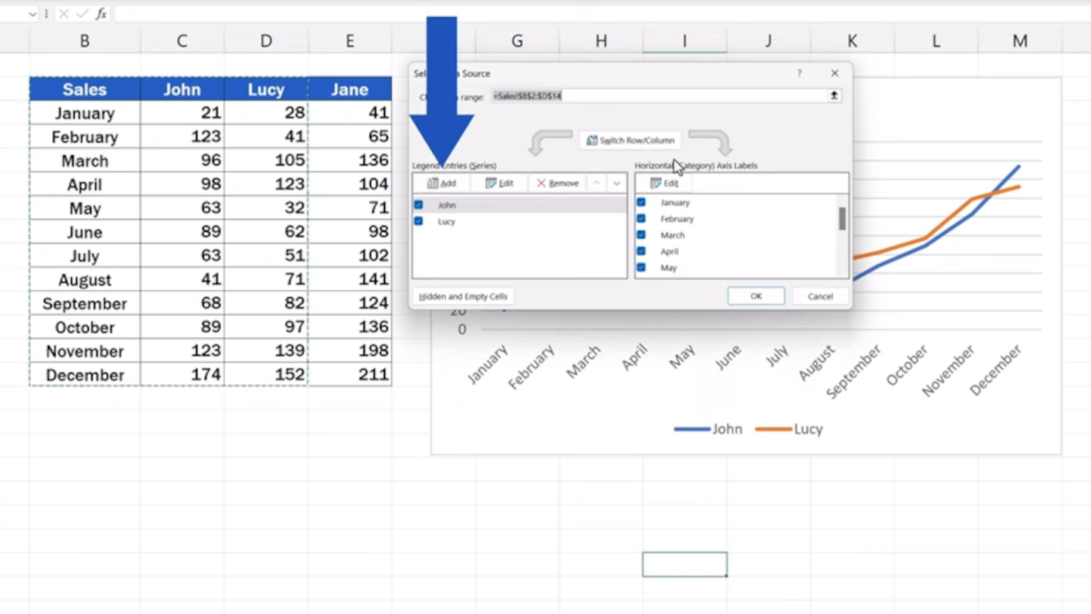 How To Create A Line Graph In Excel With Multiple Lines - EasyClick ...