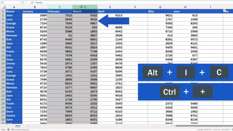 Shortcut Key to Insert a Column in Excel (Excel Shortcuts) - EasyClick ...