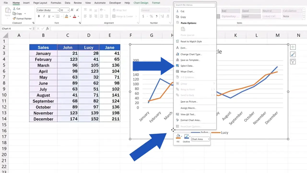How To Create A Line Graph In Excel With Multiple Lines - EasyClick ...