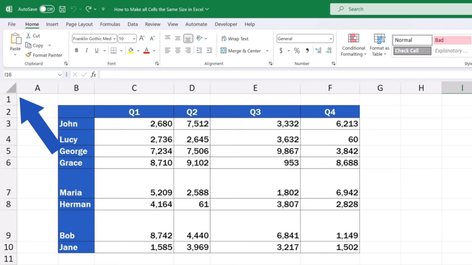 How to Make All Cells the Same Size in Excel (Quick and Easy) - EasyClick AcademyEasyClick Academy