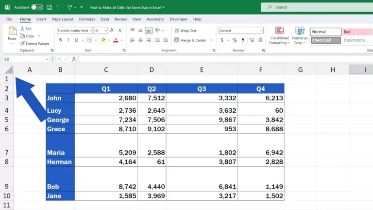 How to Make All Cells the Same Size in Excel (Quick and Easy ...