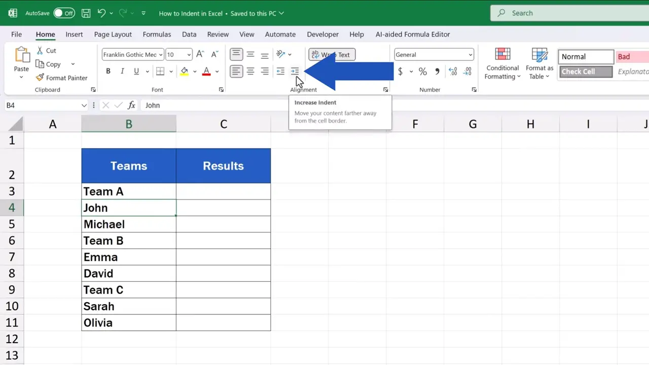 How to Indent in Excel - EasyClick AcademyEasyClick Academy