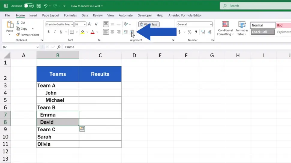 How to Indent in Excel - EasyClick AcademyEasyClick Academy