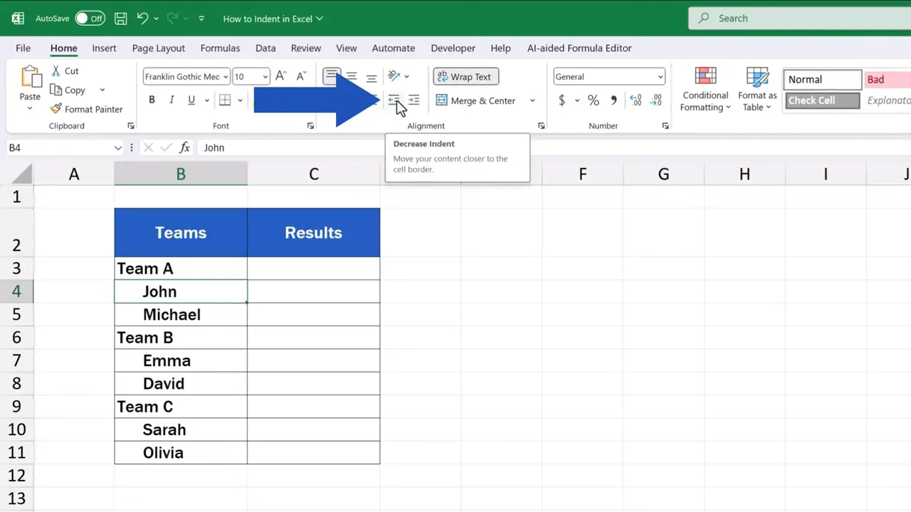 How to Indent in Excel - EasyClick AcademyEasyClick Academy